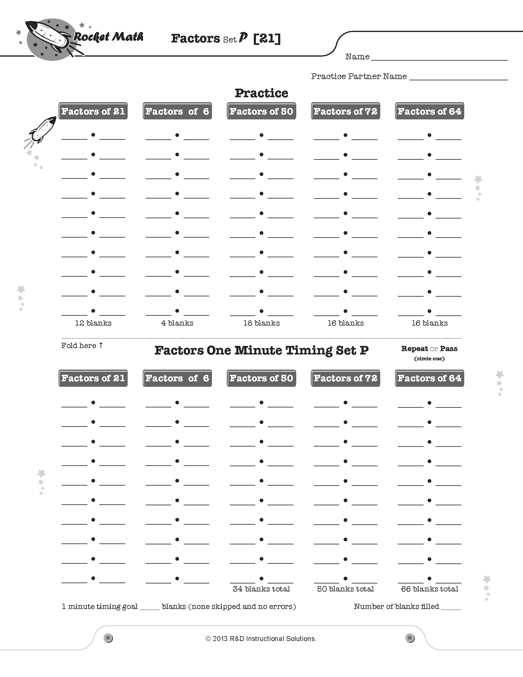 Subtraction Worksheets Rocket
