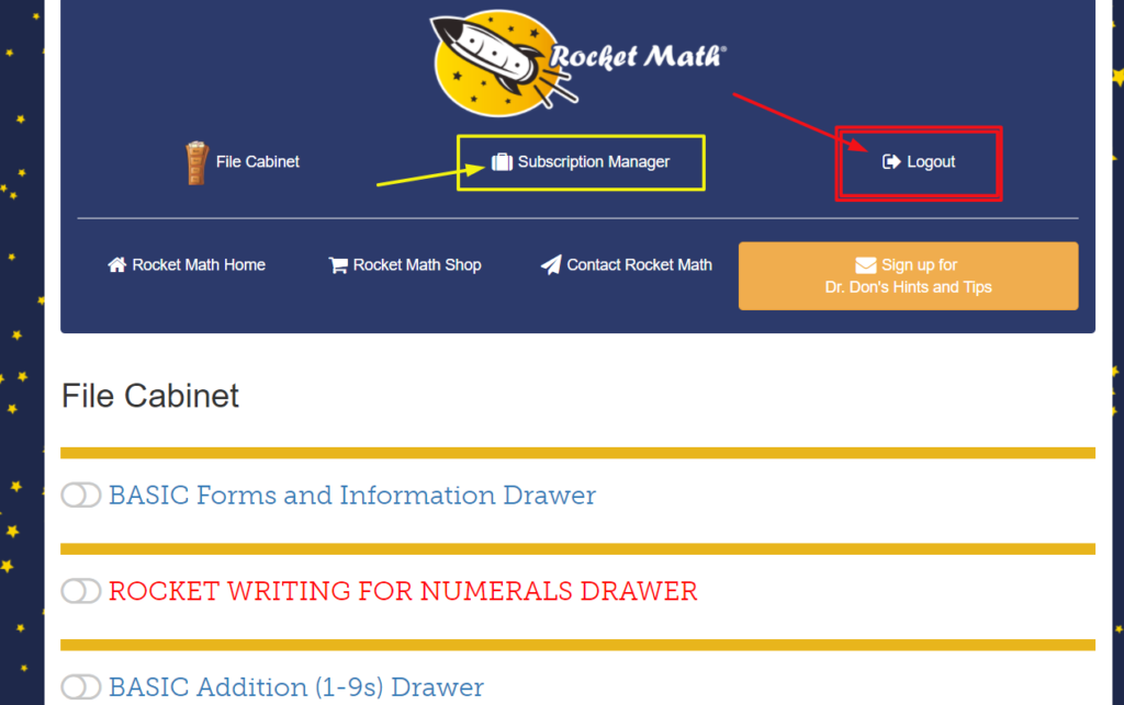 If your Rocket Math subscription has expired - Rocket Math