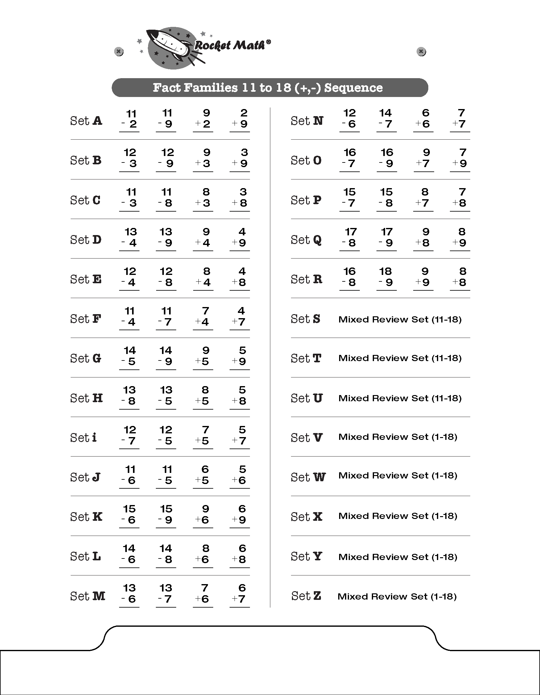 Fact Families For 1st And 2nd Grade Rocket Math