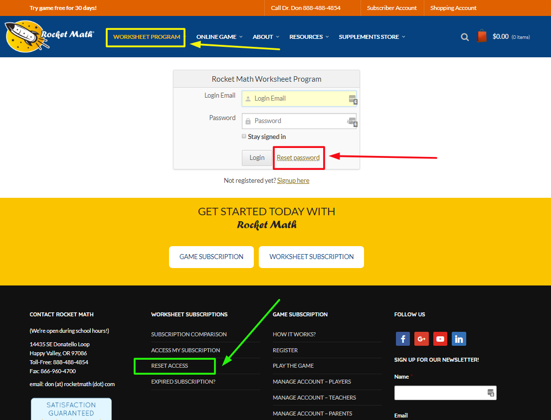 Rocket Math Login