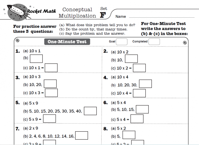Math Worksheets for Kindergarten, 1st, 2nd, 3rd, 4th grade+ - Rocket Math