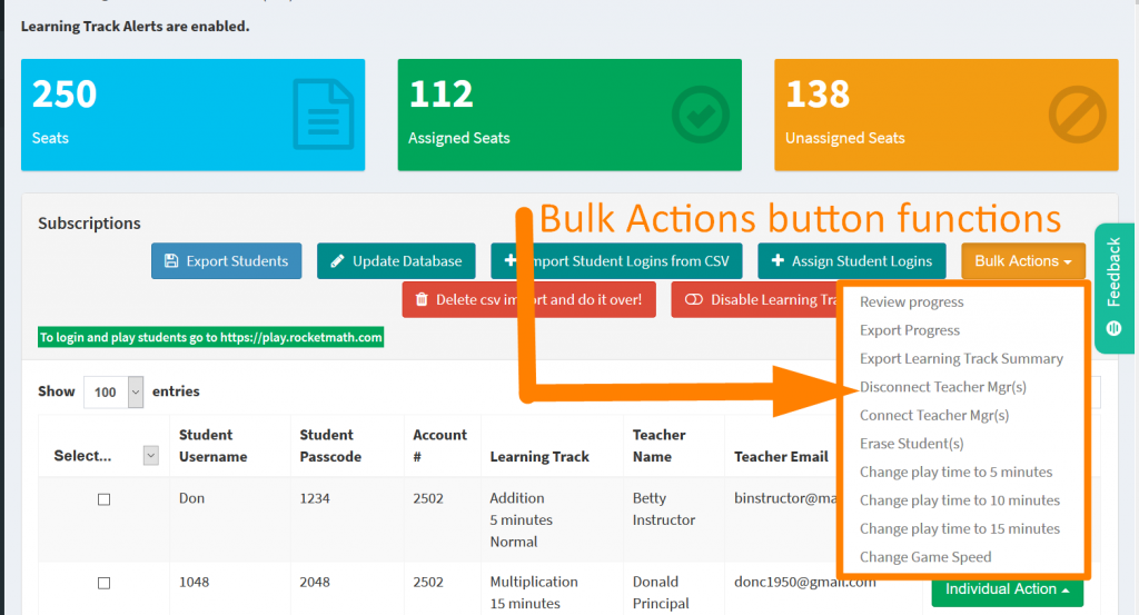 Step 6: Manage and Monitor Student Progress Archives - Rocket Math