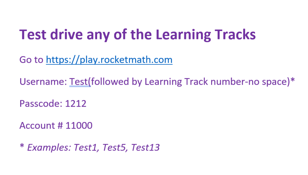(D) Change Learning Tracks for groups of students - Rocket Math