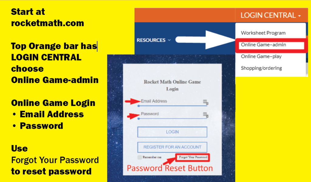 (D) Set up "seats" to start - Rocket Math