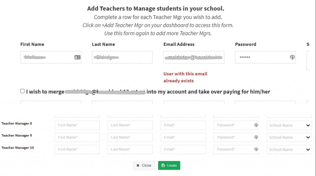 (F) Import Teacher Mgrs with CSV file - Rocket Math