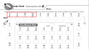 Subtraction 0 through 9s Learning Track - Rocket Math
