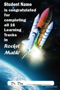 (G) Award Medallions for completed ALL Learning Tracks - Rocket Math