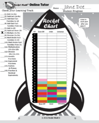 (J) Color in Rocket Chart - Rocket Math