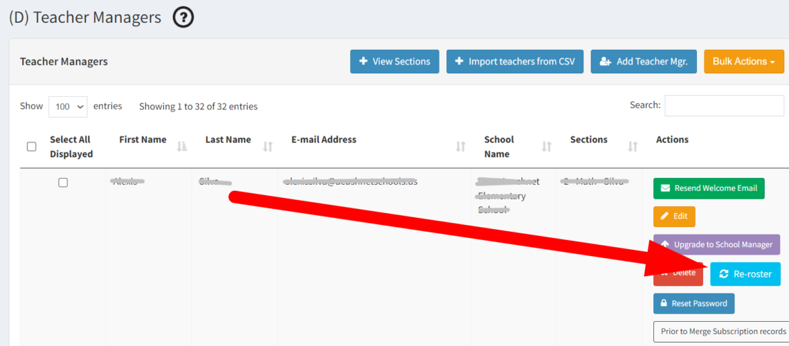 (G) Re-roster buttons to fix ClassLink District accounts - Rocket Math