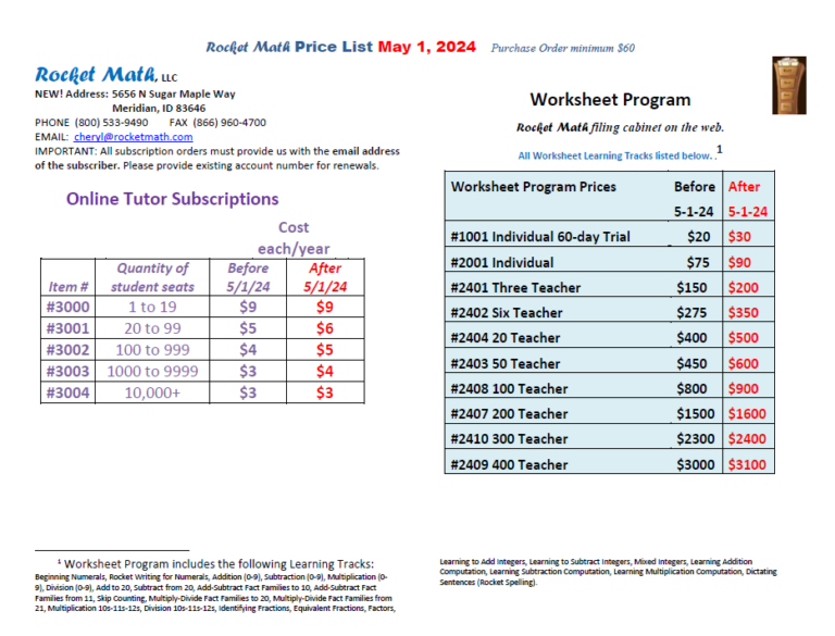 Rocket Math pricing - Rocket Math