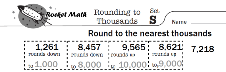 Rounding up to Thousands Learning Track - Rocket Math